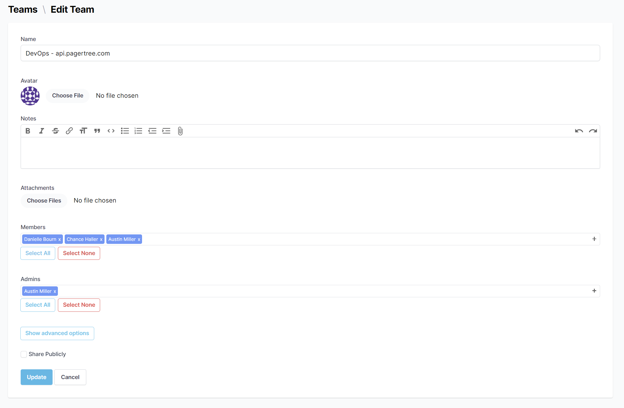 Team Admins | PagerTree